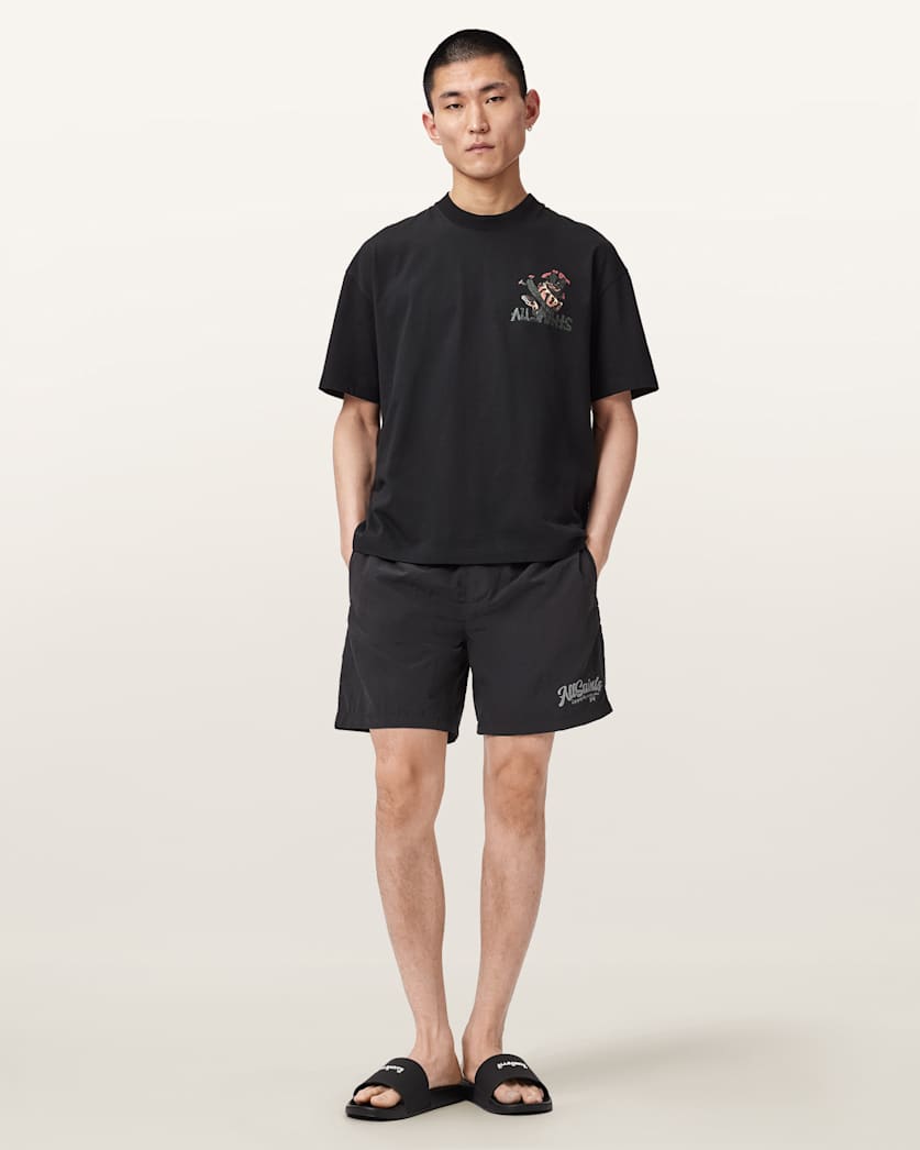 Odyssey Slim Fit Swim Shorts Washed Black | ALLSAINTS